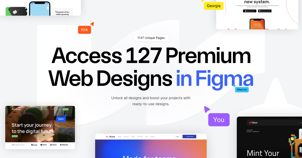 127 Premium Figma Website Designs | Wonderlist